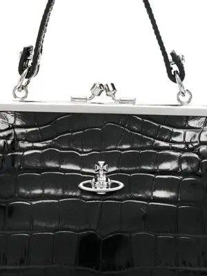 VIVIENNE WESTWOOD Crocodile-effect Granny Frame Purse With Chain