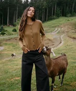 Jenni Kayne Flynn Cashmere Cardigan Sweater - Brown
