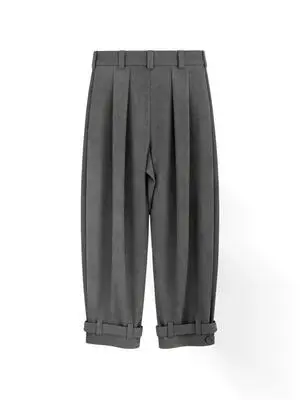 P.a.r.o.s.h Pleat-detail Buckled-cuff Cropped Trousers