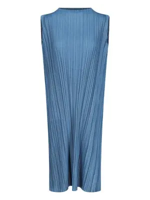 Issey Miyake Pleated Midi Dress "mellow Pleats