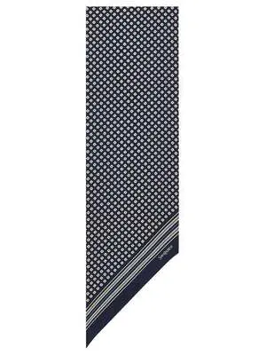 Saint Laurent Sciarpa Lavallière In Twill Di Seta - Blue