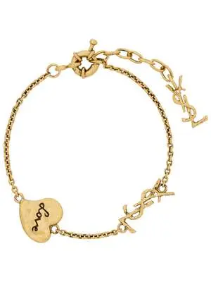 Saint Laurent Bracciale Cuore Cassandre In Ottone - Silver