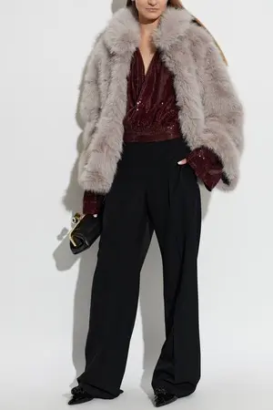 ROTATE BY BIRGER CHRISTENSEN Short Faux Fur Jacket