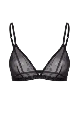 Emporio Armani Bra With Logo Appliqu - Black