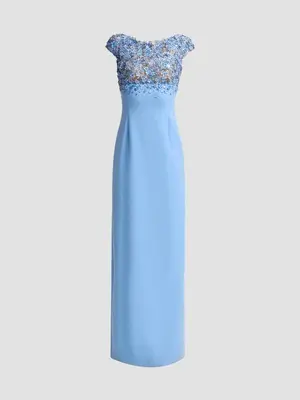 Oscar De La Renta Crystal-embellished Column Gown