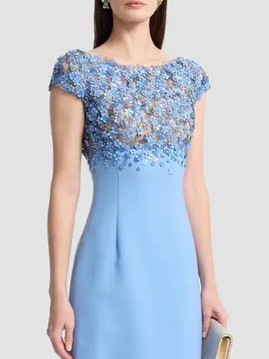 Oscar De La Renta Crystal-embellished Column Gown