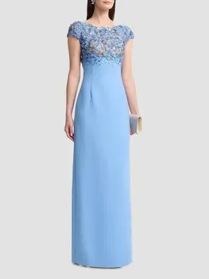 Oscar De La Renta Crystal-embellished Column Gown