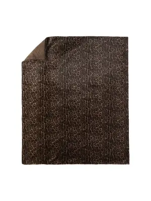 LYLA GRANT Print Faux Mink Throw - Leopard