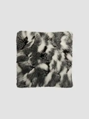 Gorski Faux-fur Throw Pillow - Silver