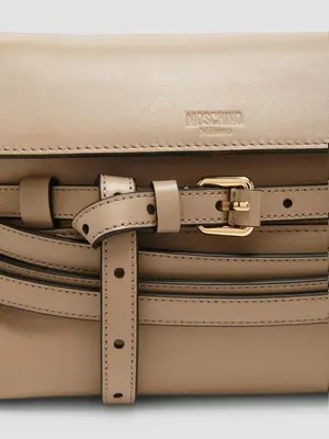 Moschino Tie Me Leather Crossbody Bag