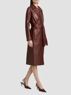 ARMA Yava Leather Belted Coat