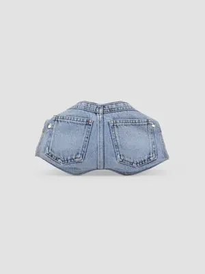 Alexander McQueen Manta Denim Clutch