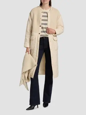 Ramy Brook Melaine Quilted Rib-knit Scarf Coat