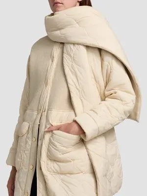 Ramy Brook Melaine Quilted Rib-knit Scarf Coat