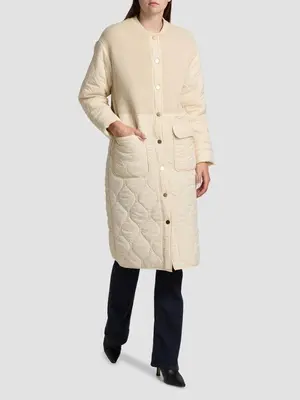 Ramy Brook Melaine Quilted Rib-knit Scarf Coat