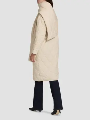 Ramy Brook Melaine Quilted Rib-knit Scarf Coat