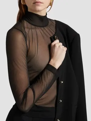 Rosetta Getty Sheer Turtleneck Long-sleeve T-shirt