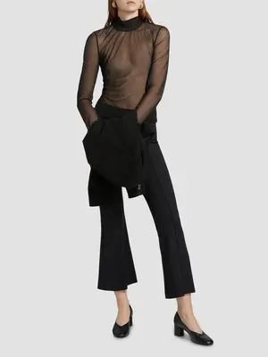 Rosetta Getty Sheer Turtleneck Long-sleeve T-shirt