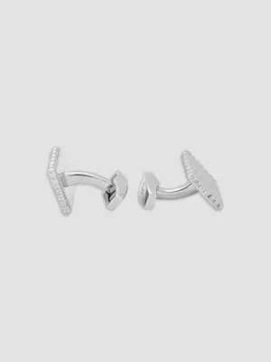 Tateossian Silvertone 3d Pyramid Cufflinks
