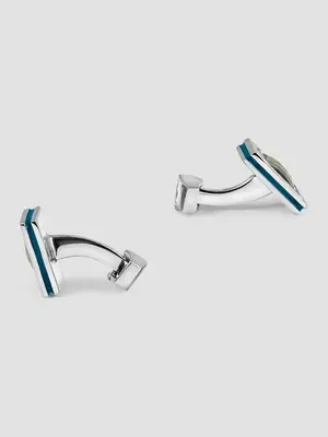 Tateossian Rt Quadrato Rhodium-plated & Swarovski Crystal Cufflinks
