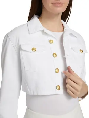 L'Agence Genevie Denim Crop Jacket