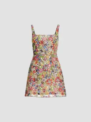 Dress The Population Devi Floral Embellished Minidress - Black Multi