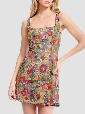 Dress The Population Devi Floral Embellished Minidress