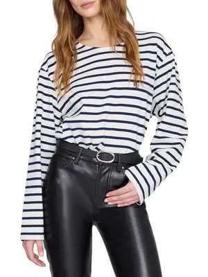 ANINE BING Newton Stripe Relaxed-fit T-shirt