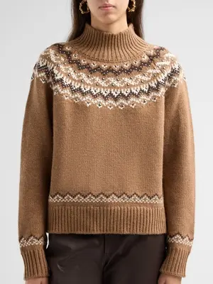 Rag & Bone Fallon Stud Fair Isle Turtleneck Sweater
