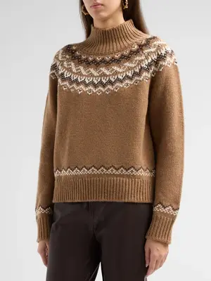 Rag & Bone Fallon Stud Fair Isle Turtleneck Sweater