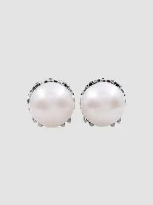 Stephen Dweck Sterling & Pearl Stud Earrings - Silver