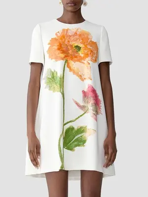 Carolina Herrera Resort Floral Short-sleeve Minidress