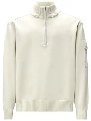 C.P. COMPANY Extra-fine Wool Metropolis Series Half-zip Sweater - Metallic