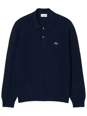 Lacoste Regular Fit Knitted Long-sleeve Polo Shirt - Blue