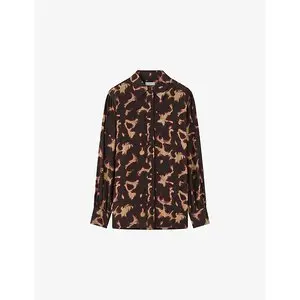 JOSEPH Rieu Tortoiseshell-print Crepe Shirt