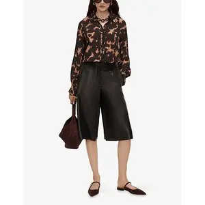 JOSEPH Rieu Tortoiseshell-print Crepe Shirt