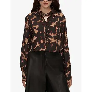 JOSEPH Rieu Tortoiseshell-print Crepe Shirt