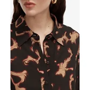 JOSEPH Rieu Tortoiseshell-print Crepe Shirt