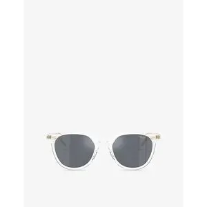 Prada Pr D15sd Oval-frame Acetate Sunglasses - Clear