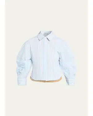 Simkhai Boone Stripe Combo Shirt - Hydrangea