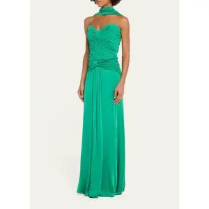 THE NEW ARRIVALS ILKYAZ OZEL Amanda Sculpted Jersey Column Gown
