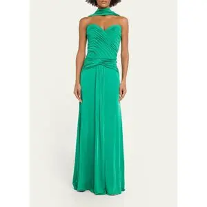 THE NEW ARRIVALS ILKYAZ OZEL Amanda Sculpted Jersey Column Gown