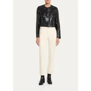 Fleurette Hazel Tiered Leather Jacket