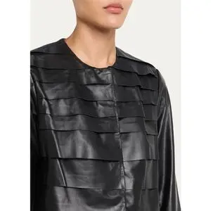 Fleurette Hazel Tiered Leather Jacket