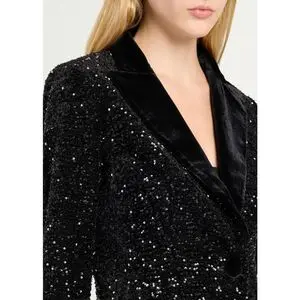 Rickie Freeman For Teri Jon Satin-trim Sequin Blazer