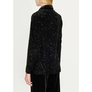 Rickie Freeman For Teri Jon Satin-trim Sequin Blazer