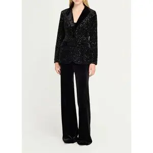 Rickie Freeman For Teri Jon Satin-trim Sequin Blazer
