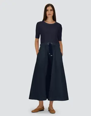 Herno Dress In Glam Knit Effect And Techno Taffeta
