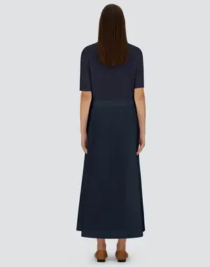 Herno Dress In Glam Knit Effect And Techno Taffeta