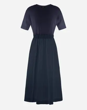 Herno Dress In Glam Knit Effect And Techno Taffeta